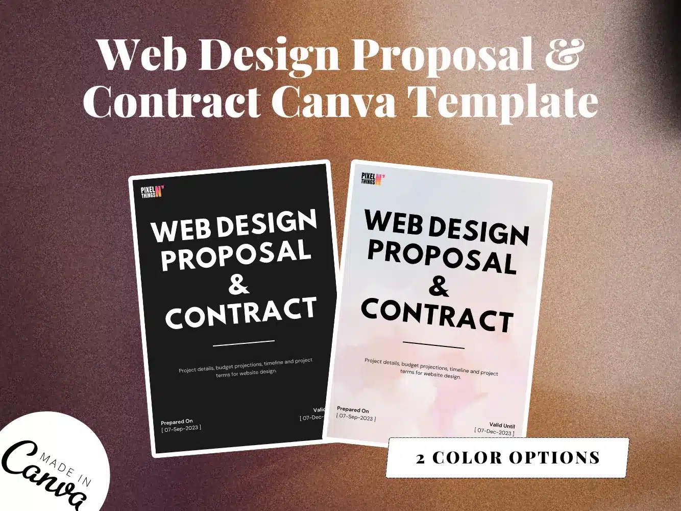 Canva Web Design Proposal & Contract Template | 26-Page Guide