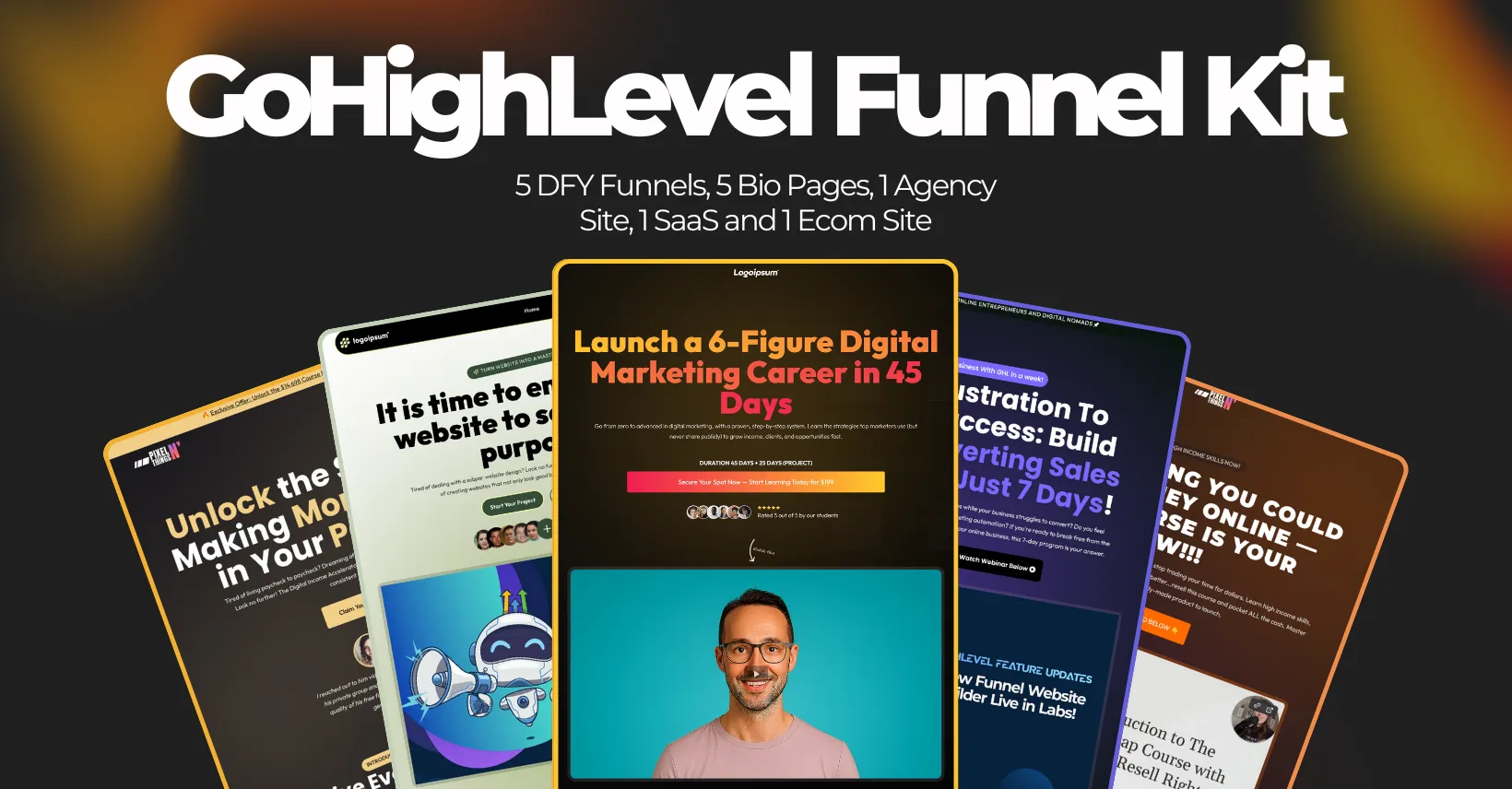 GoHighLevel Funnel Template Bundle: 13 Plus Premium DFY Templates